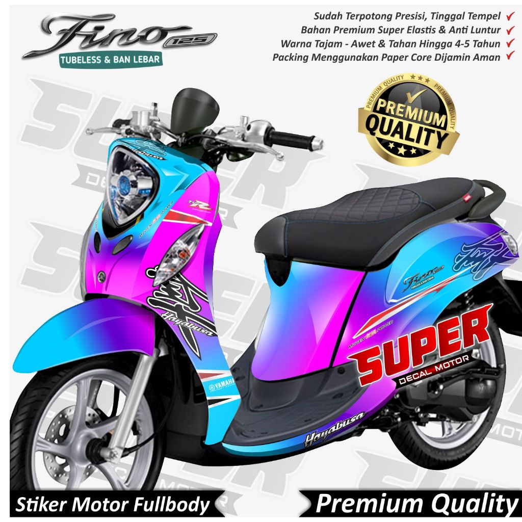 Yamaha Fino 125 Motorcycle Decal Sticker New Full Body Beautiful ...