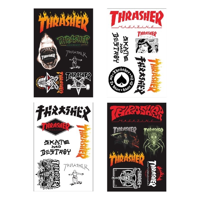Thrasher Sticker Pack / Thrasher Magazine Skateboard Slap Sticker ...