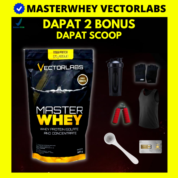 Master WHEY VECTORLABS 3LBS 1.4 KG BPOM PROTEIN MILK WHEY ISOLATE ...