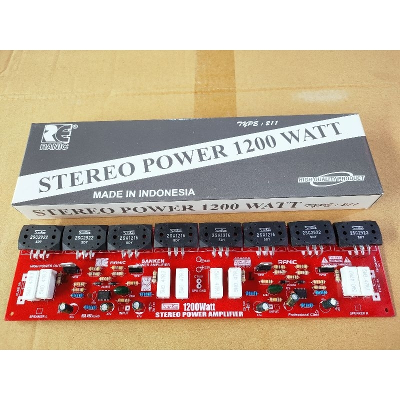 1200 Watt Stereo Plus Final Power Amplifier Kit 2SC2922 2SA1216 ...