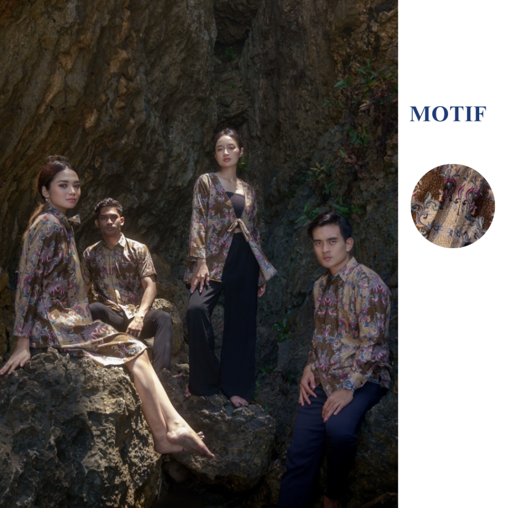 Batik Yarn Ratu - Couple Batik Top With Brown Basil Motif | Shopee Malaysia