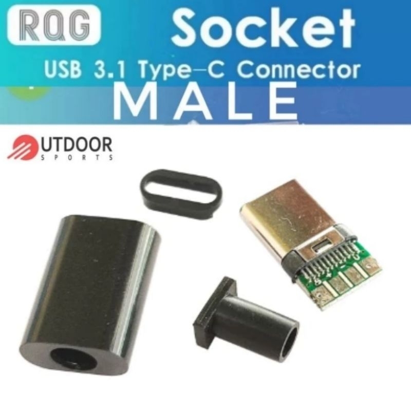 Usb 3.1 Type C Male Plug Plus Casing Socket | Shopee Malaysia