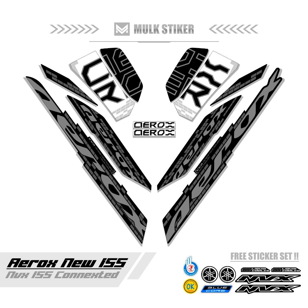 STRIPING AEROX 155 NEW CONNECTED MOTIF 58 / COMBO COLOR / BASIC BLACK ...