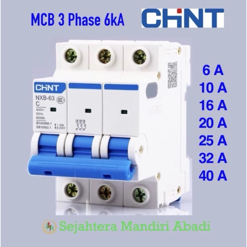 MCB CHINT 3P NXB-63 (6kA) Variant 6A 10A 16A 20A 25A 32A 40A | Shopee Malaysia
