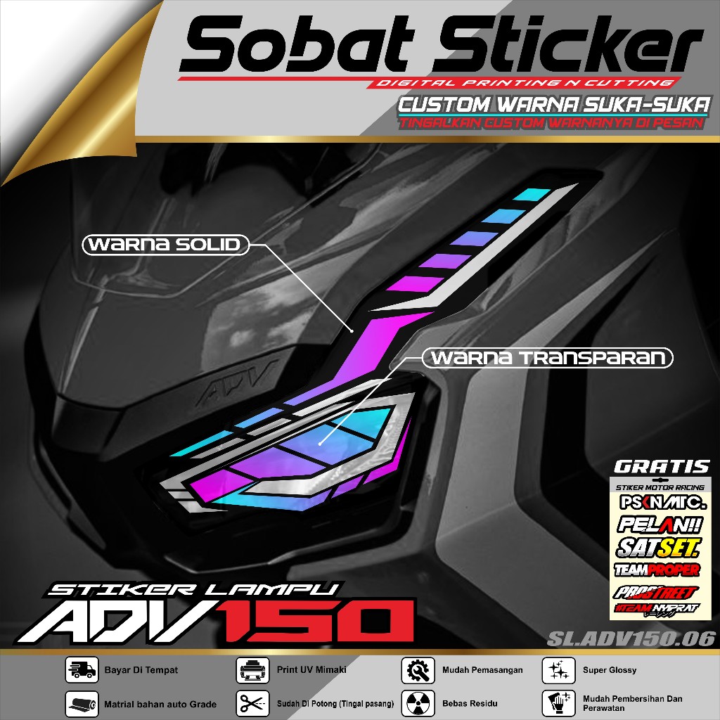 Adv 150 Lamp Sticker/SB Buddy Transparent Lamp Sticker Latest Honda ADV ...