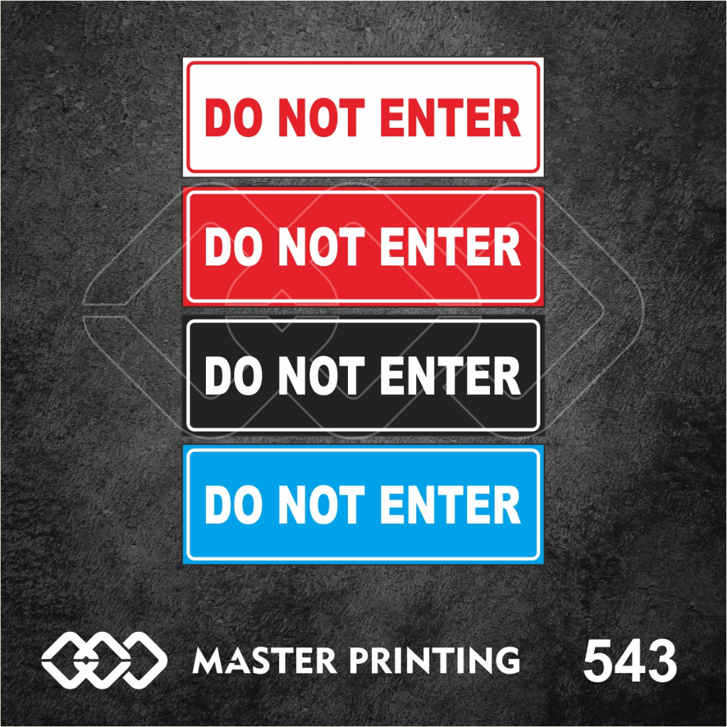 543 - Do Not Enter Sticker (No Entry), Vinyl Sticker, Premium ...