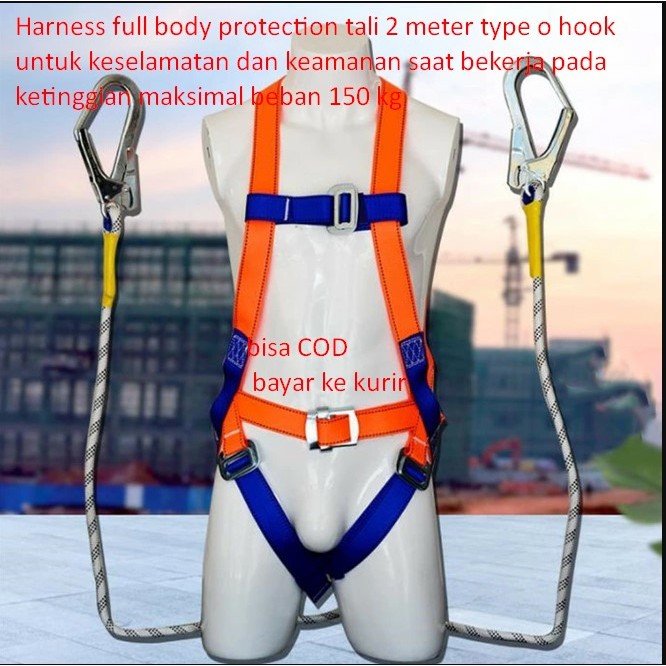 Harness full body protection 2 meter Rope type o hook For Safety And ...