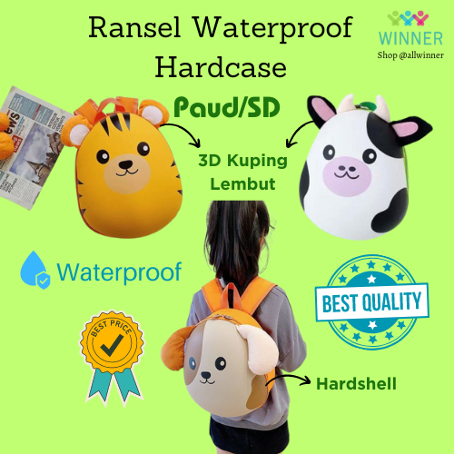 PAUD WATERPROOF BACKPACK FOR BOYS HARDCASE EGG SHAPE ELEMENTARY SCHOOL ...