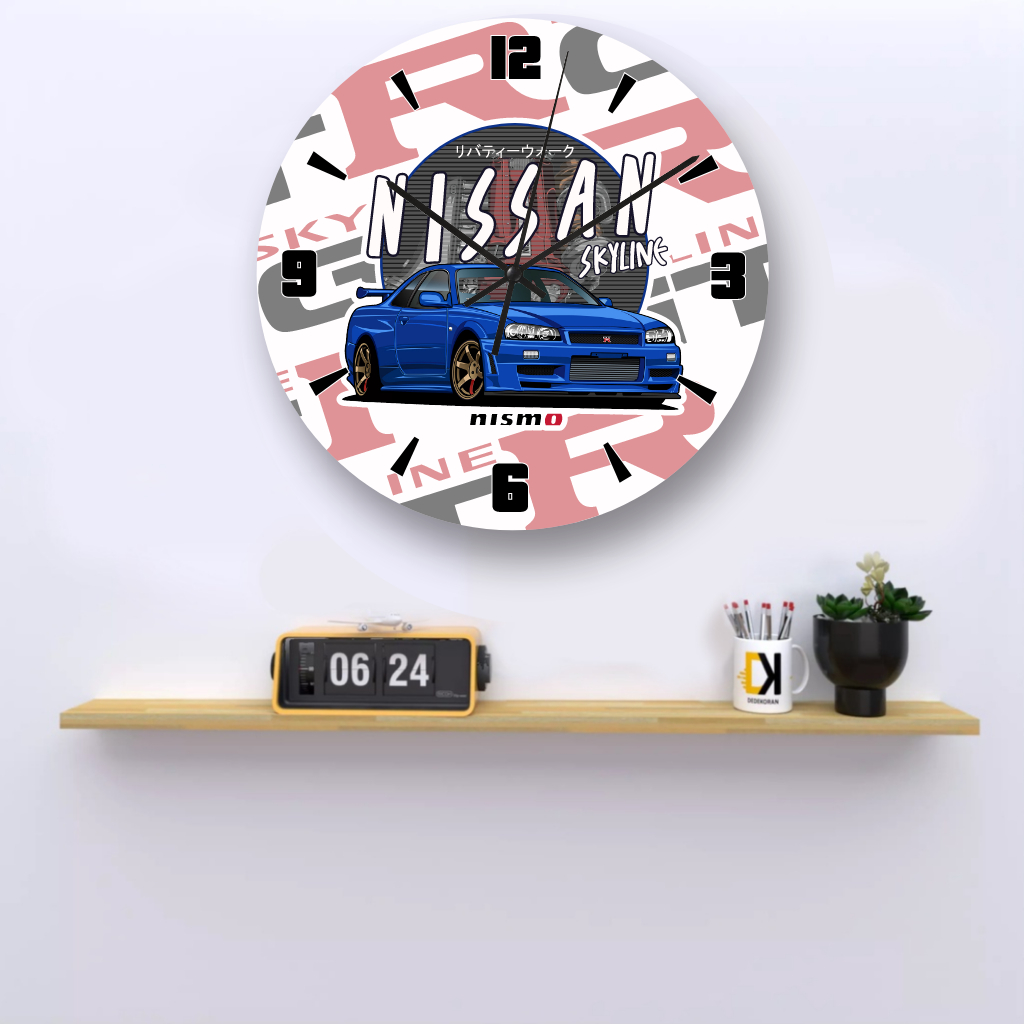 Wall Clock JDM NISSAN NISMO SKYLINE R34 BNR34 Automotive Clock | Shopee ...