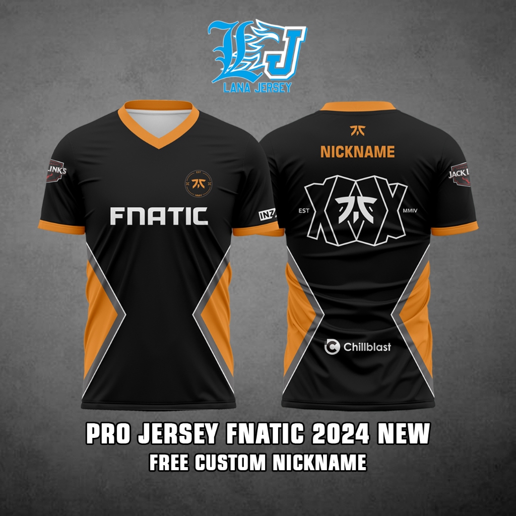 PRO JERSEY FNATIC 2024 NEW (free custom nickname) | Shopee Malaysia