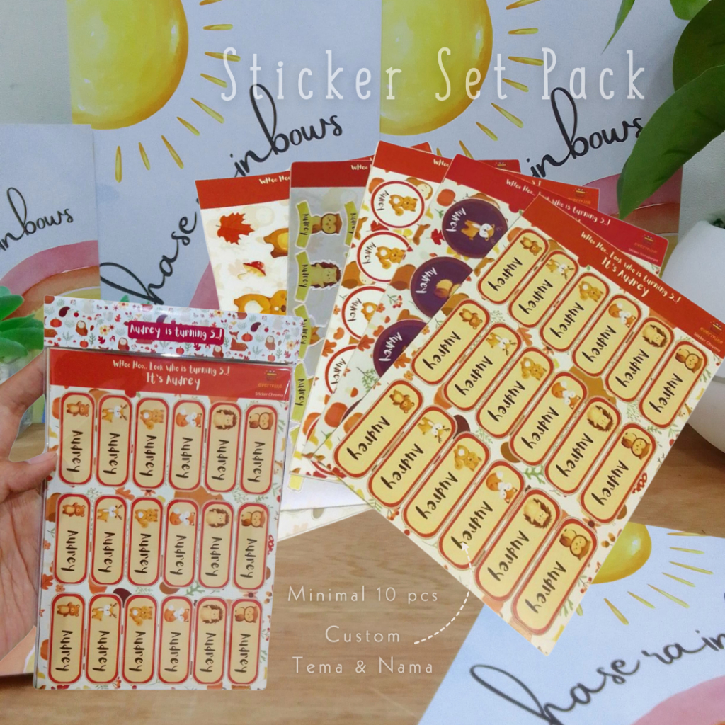 [Sticker Set Pack] Set Sticker Label Children Name Sticker Custom ...