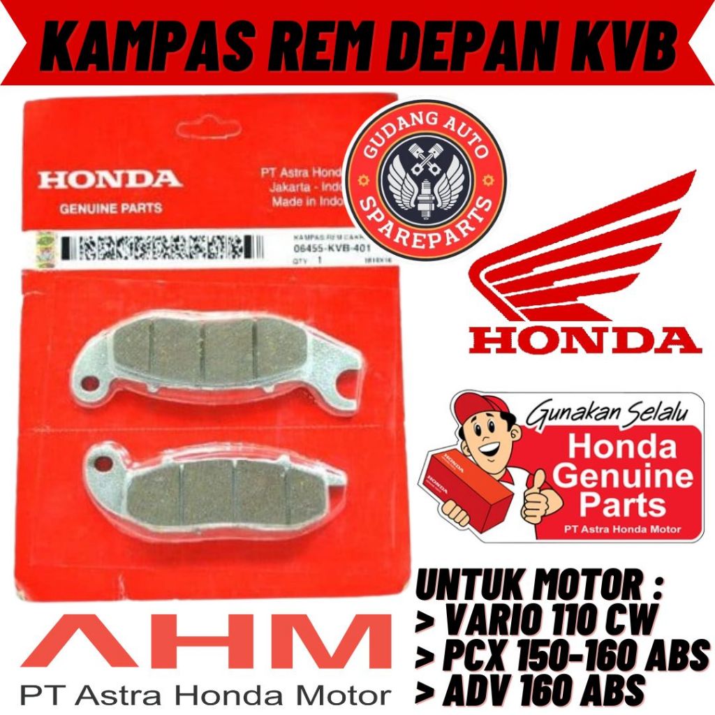 Original AHM Dispad Front Brake Pads for Honda Vario 110 Karbu ADV 150 ...