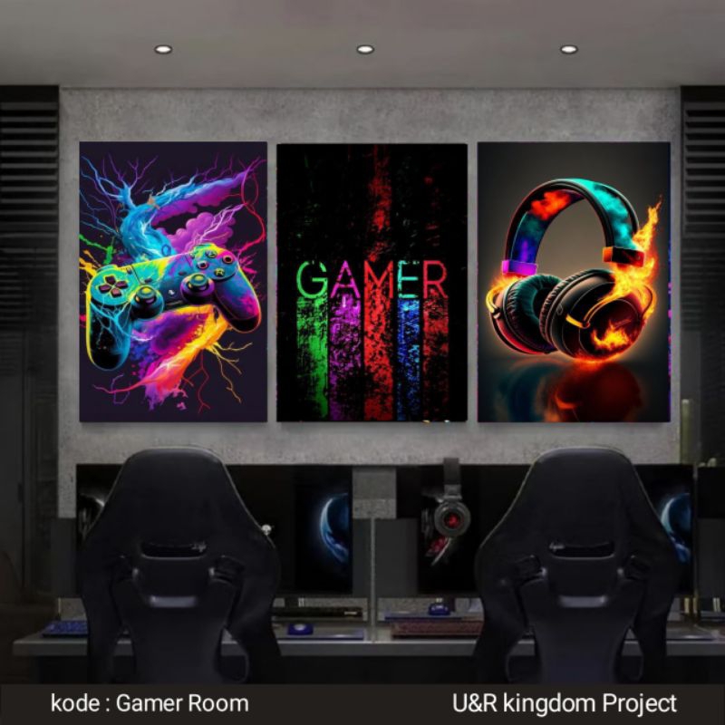 HIASAN DINDING Gamer ROOM GAMER ZONE WALLDECOR 1 SET (3PCS) | Shopee ...