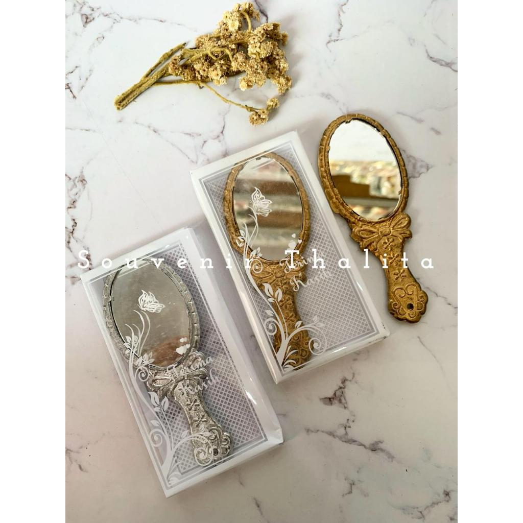 (Contains 50) Gold Silver Oval Glass Souvenirs Packaged Mica Mirror ...