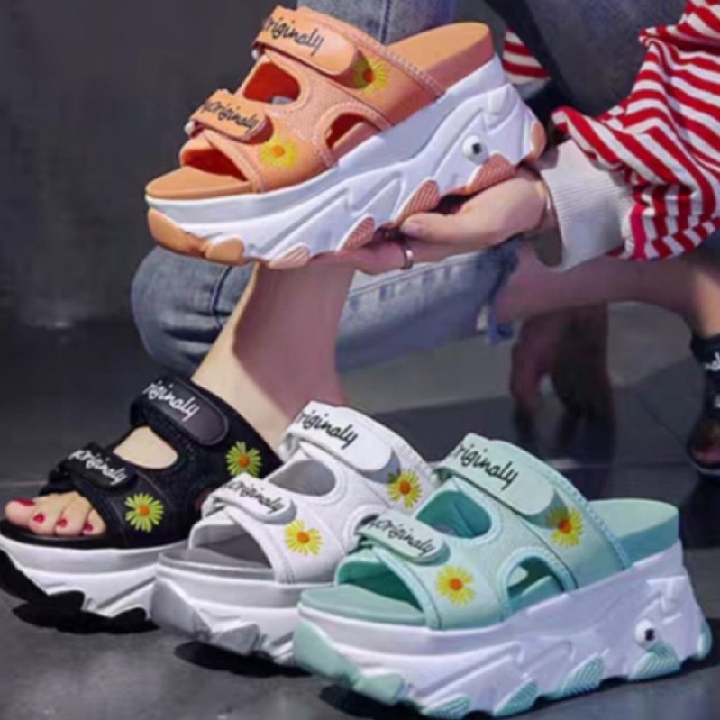 Original FLOWER WEDGES MOUNTAIN SANDALS FOR CHILDREN - ADULTS | Shopee ...