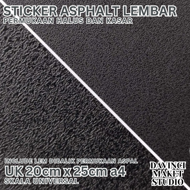 HITAM (A4) Asphalt Sticker Matte Black Sheet Smooth Rough Texture ...