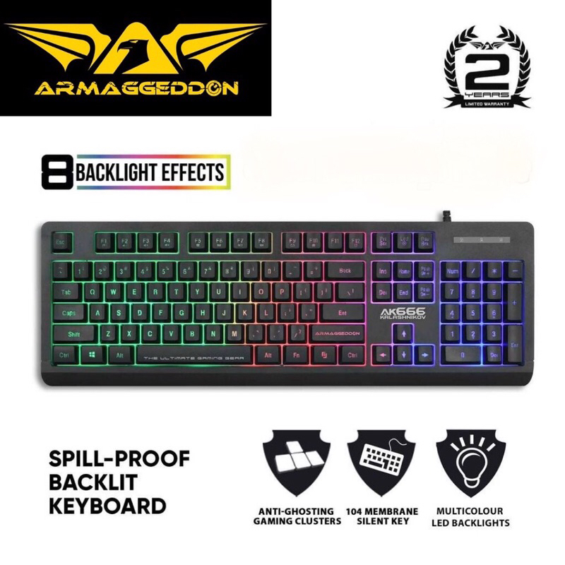 Armaggeddon ak666 kalashnikov gaming keyboard anti ghosting rgb ...