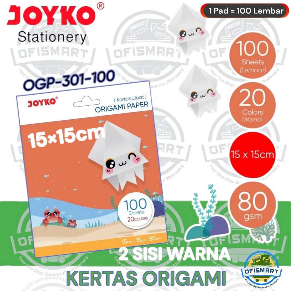 Joyko Origami Paper 15x15cm OGP 301-100 | @1Pak=100Lbr | Shopee Malaysia
