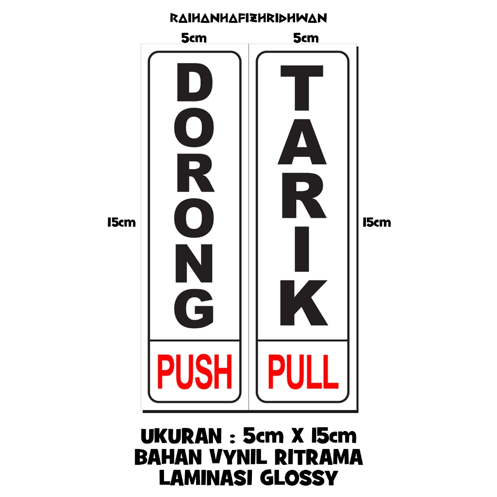 Sticker / DOOR STICKER / PULL PUSH STICKER / SLIDING STICKER / RAMBU ...