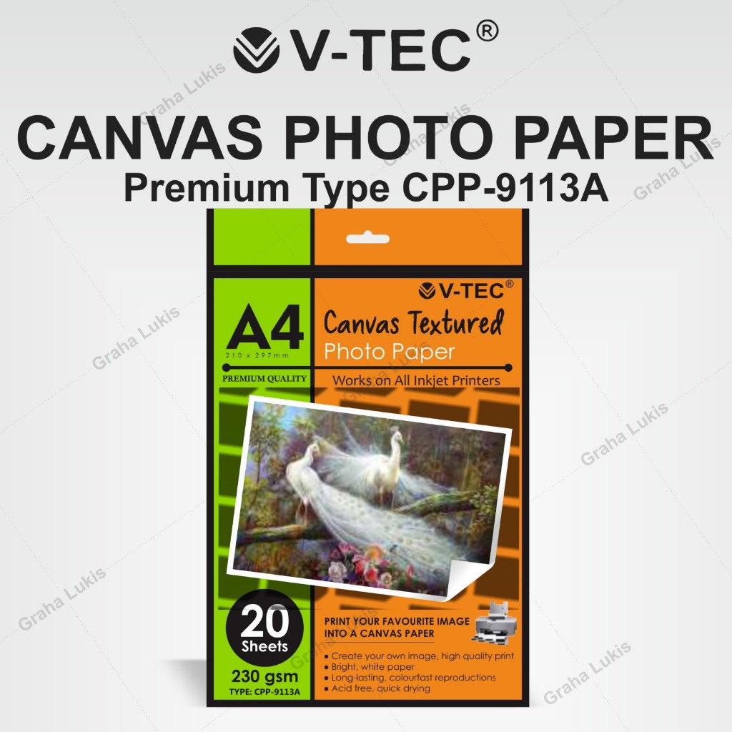 V-TEC CANVAS TEXTURE PHOTO PAPER A4 / V-TEC CANVAS TEXTURE PHOTO PAPER ...