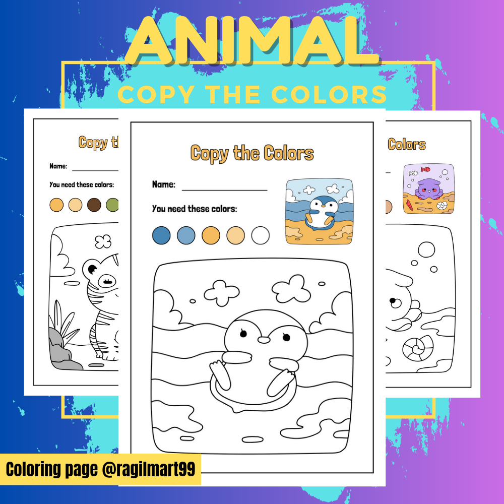 Diy Coloring Page/A4 80 Gsm Animal Theme Sketch Coloring Sheet With ...