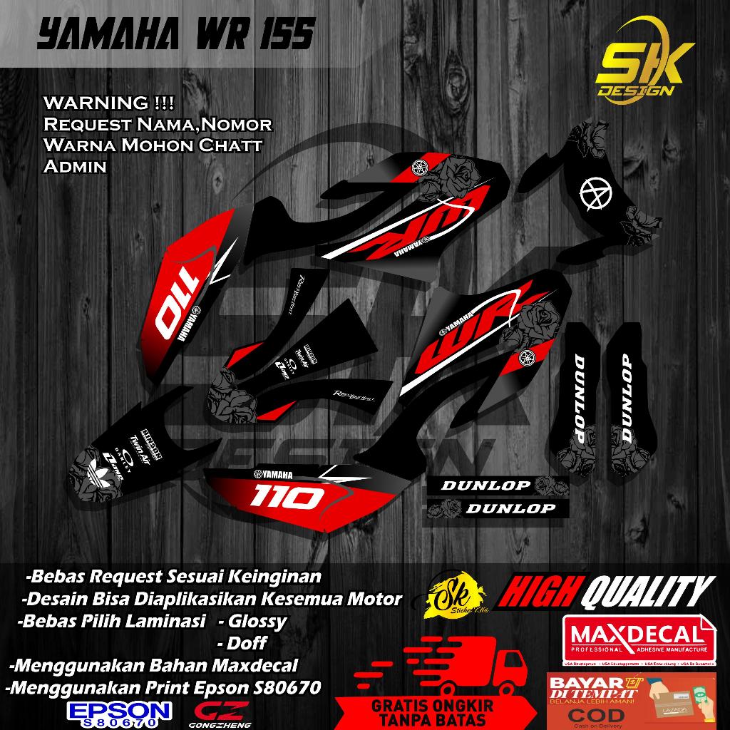 Dc 543 STICKER DECAL FULLBODY MOTORCYCLE YAMAHA WR 155 SIMPLE LIST COOL ...