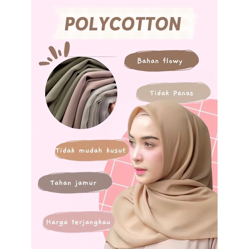 Premium BELLA SQUARE HIJAB SQUARE/Poly Plain SQUARE HIJAB/BELLA SQUARE ...