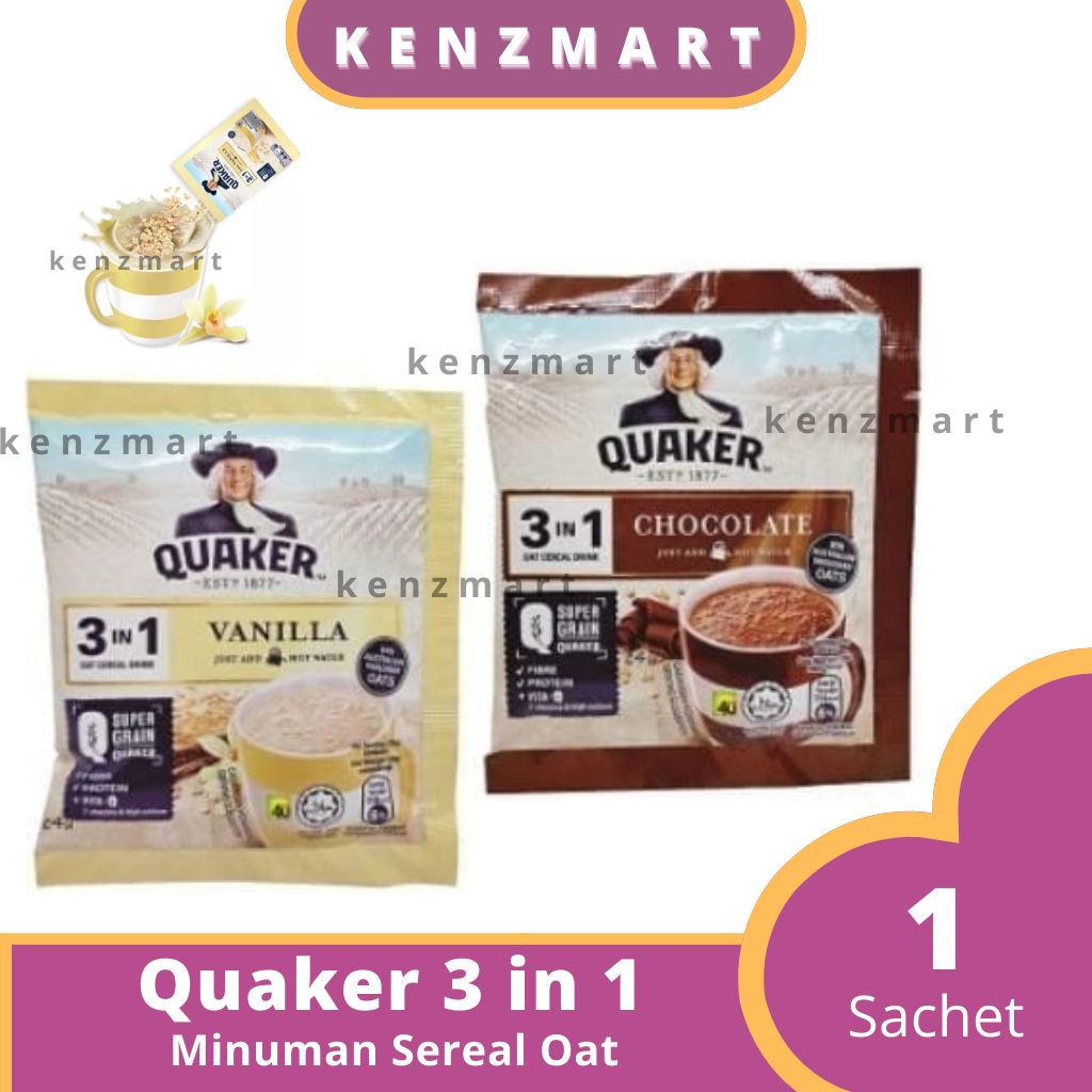 QUAKER 3 IN 1 CEREAL OAT DRINK ( SACHET 28 GR) | Shopee Malaysia