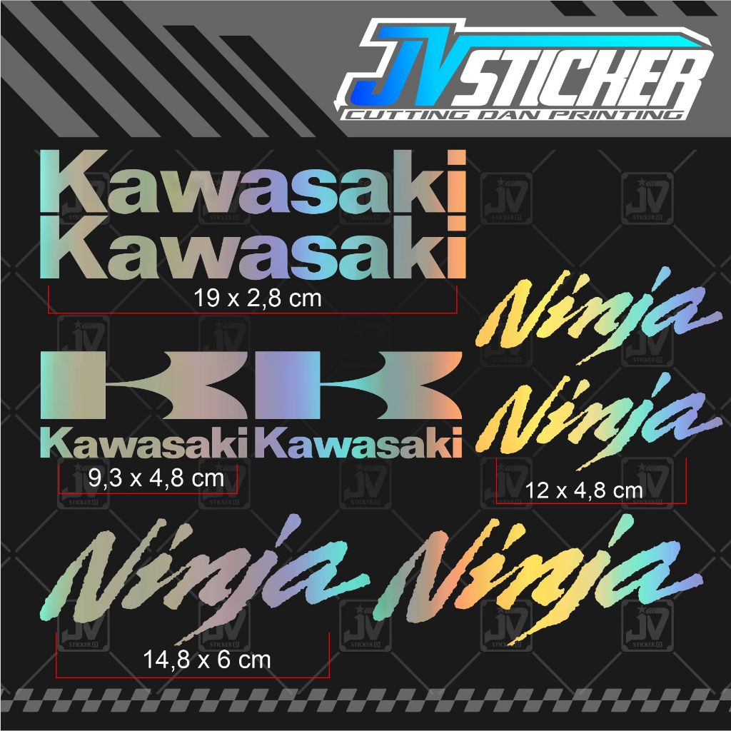 Kawasaki ninja logo stickers, motorbike variation cutting stickers ...
