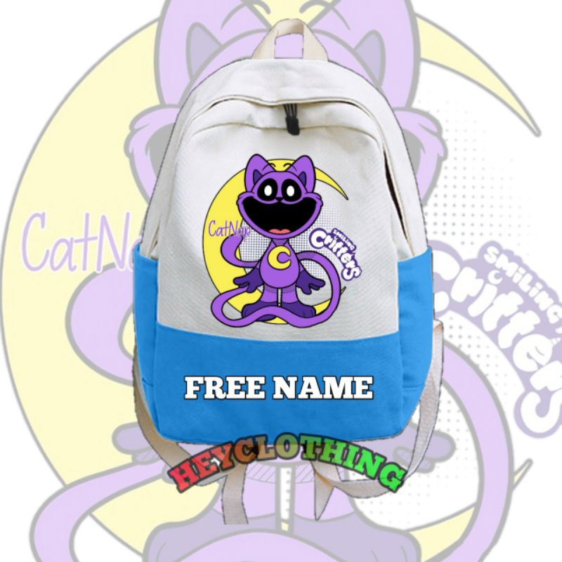 School Bag Backpack Catnap Smiling Critters Free Add Name | Shopee Malaysia