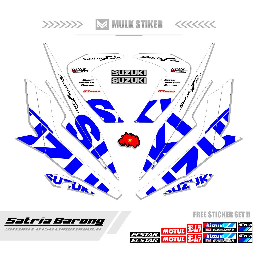 Striping SATRIA FU 150 Old/MTF 4/STICKER SATRIA BARONG/STICKER RAIDER ...
