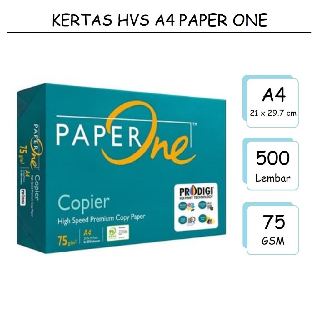 Hvs A4 Paper 75gr | Paper One | 1ream 500 Sheets | Shopee Malaysia