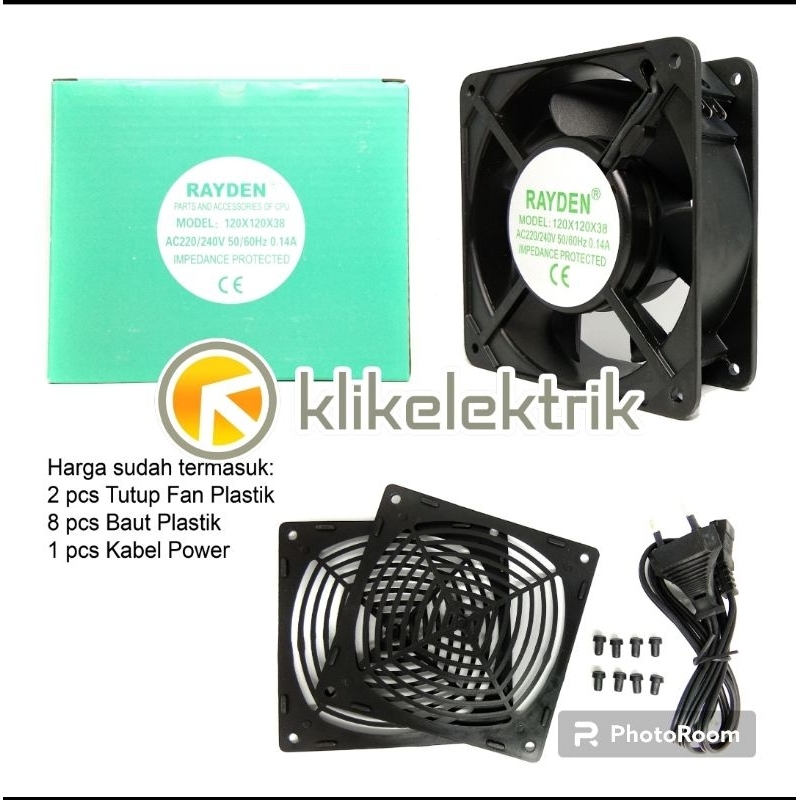 Cooling FAN 220V 12x12x3.8cm RAYDEN COOLING FAN AXIAL PANEL EXHAUST ...
