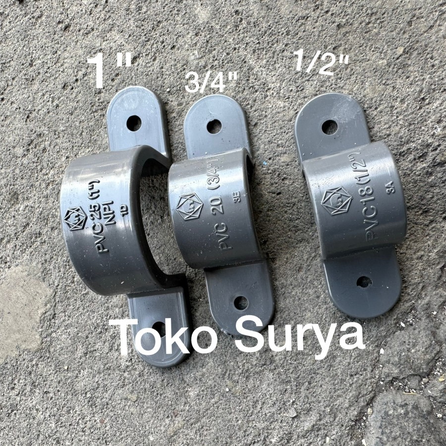 PIPE CLAMPS 1/2" 3/4" 1" PVC SADLE PIPE CLAMPS 1/2" 1" PVC | Shopee ...