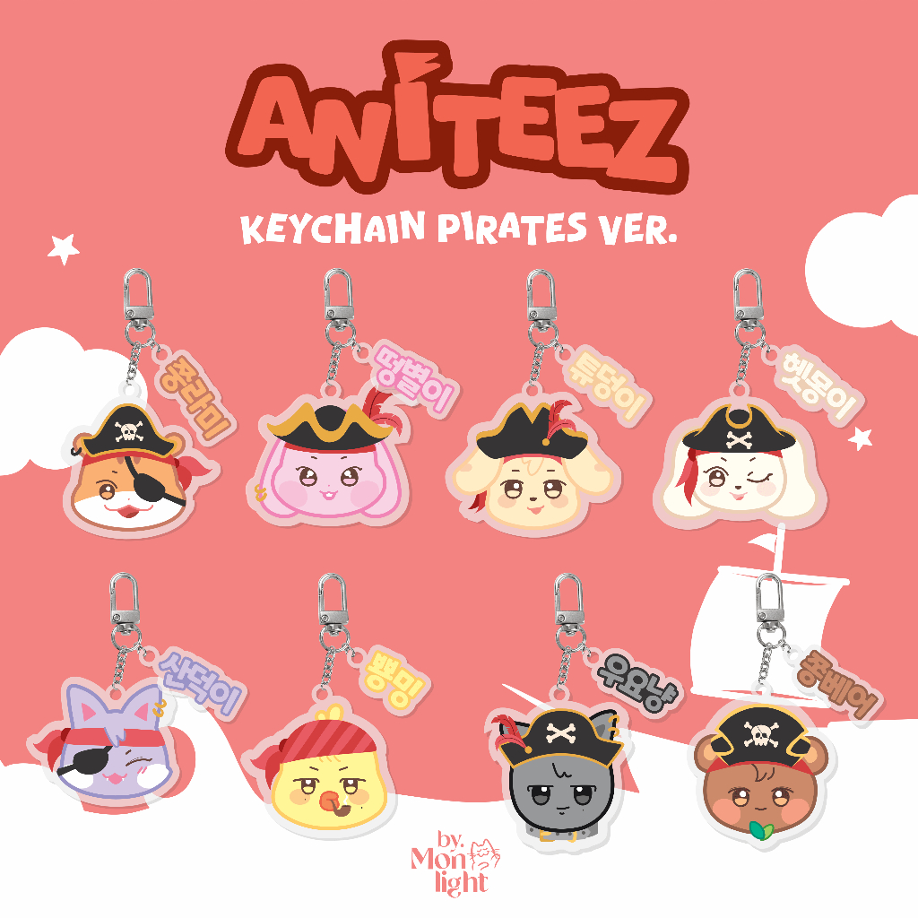Ateez - ANITEEZ Pirates ver. Acrylic Keyring/ Ganci (Read description ...