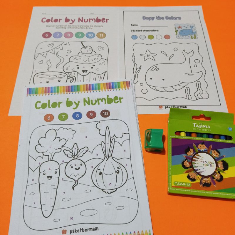 40 Sheets Of color By Number Coloring, Free Colored Pencils And ...