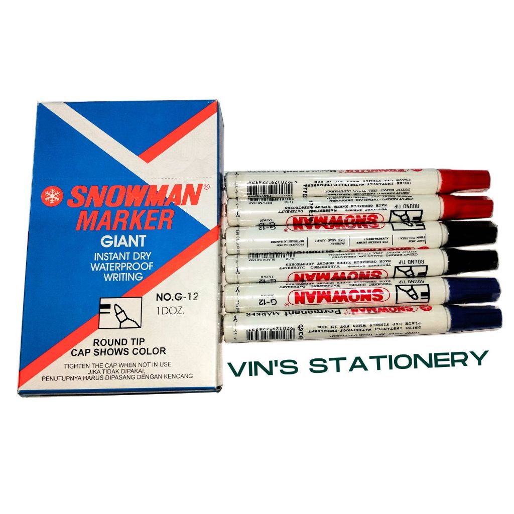 Original SNOWMAN MARKER GIANT WATERPROOF/ PERMANENT SNOWMAN MARKER ...