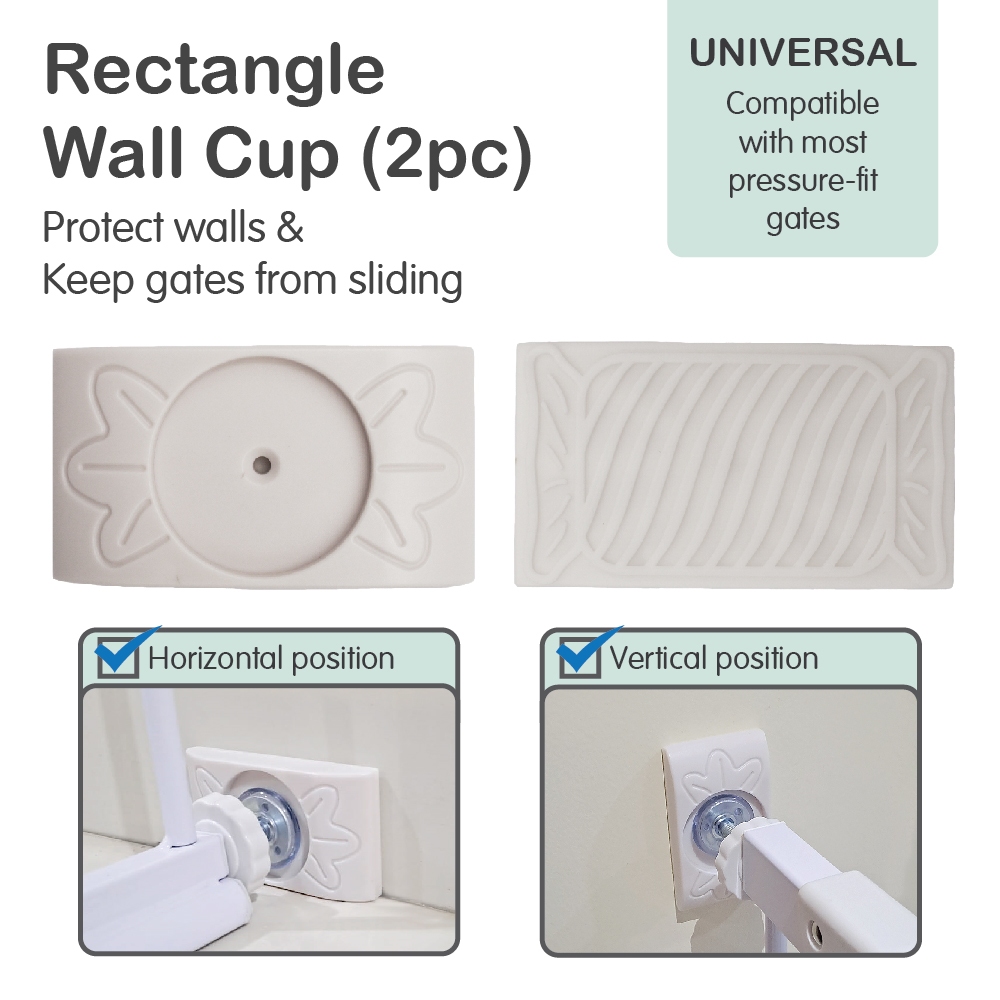 Skida Rectangle Wall Cup (2pc) For Baby Fence Safety Gate Installation ...