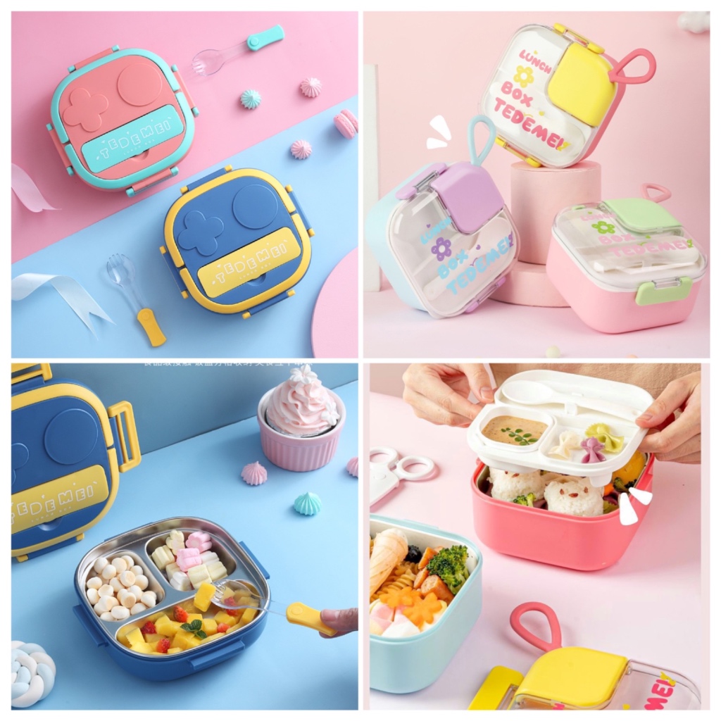 SUNWAYSTORE - Lunch Box Set Stainless Steel Sus304 3 Sections Anti ...