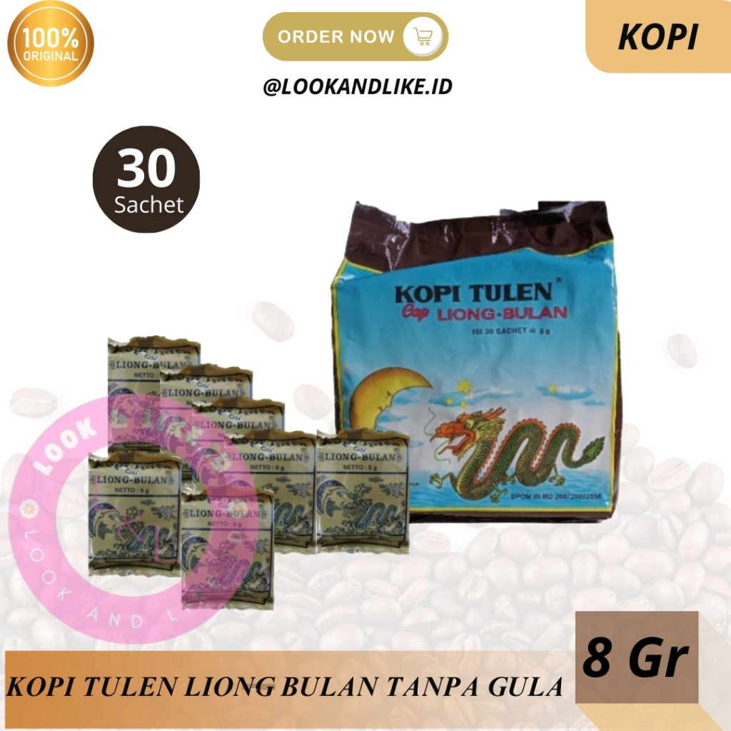Mini Liong Bulan Coffee/Pure Coffee Without Sugar Contains 30 Sachets x ...