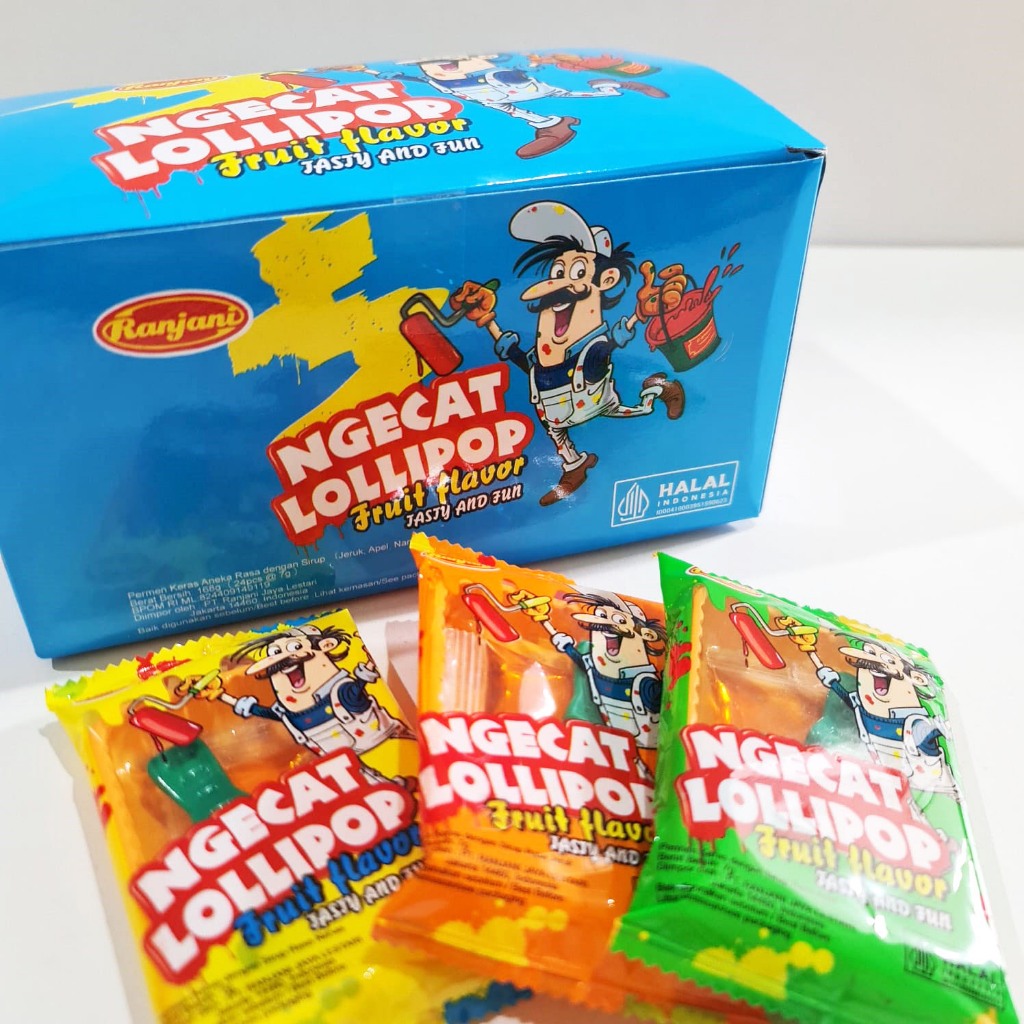 Lollipop Painting Candy in Roll Shape Paint Various Viral Fruit Flavors ...