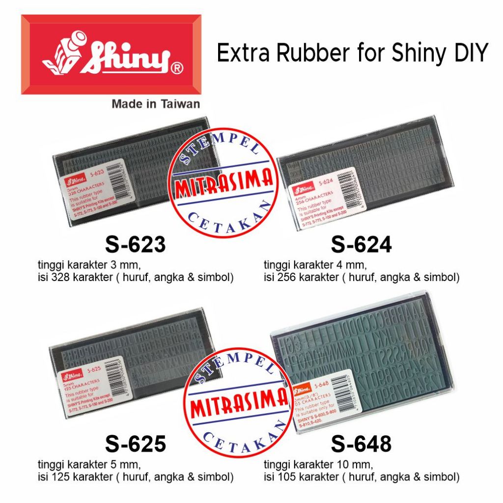 Rubber additional letters and numbers for Shiny DIY brand stamps type S ...
