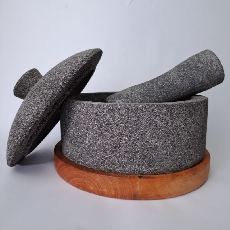 Flat MODEL LUMPANG / LESUNG | Lid and Base Masher - Natural Stone ...