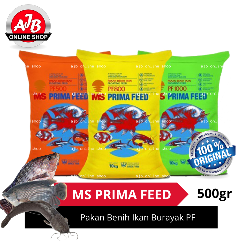 Ms Prima Feed PF 500 800 1000 Packaging 500gr Seed Feed Fry Fish ...