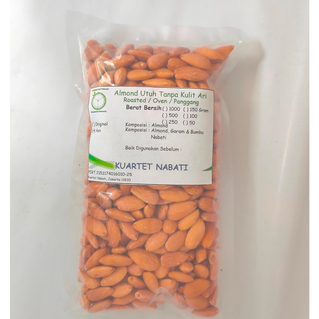 1000gr Roasted Vegetable Quartet Whole Almonds Without Skin / Whole ...