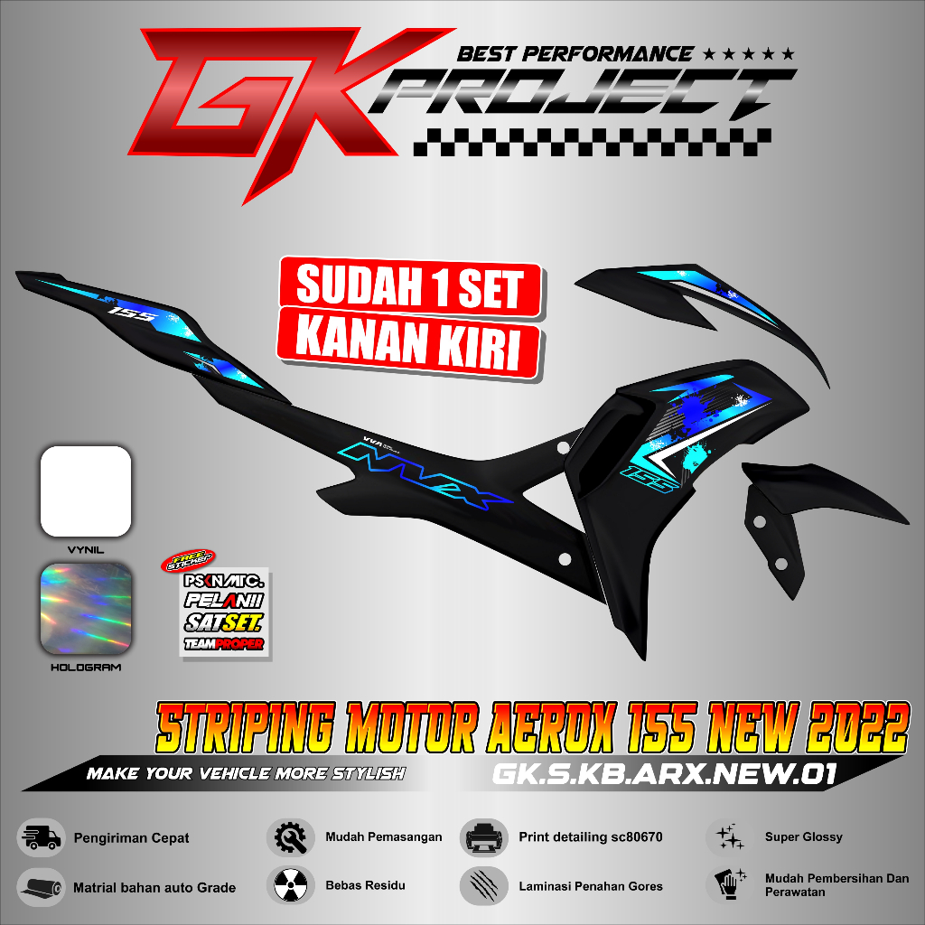 Sticker Striping Yamaha AEROX NEW 155 | Sticker Striping Variation AEROX NEW 2022 Motif Galaxy ...