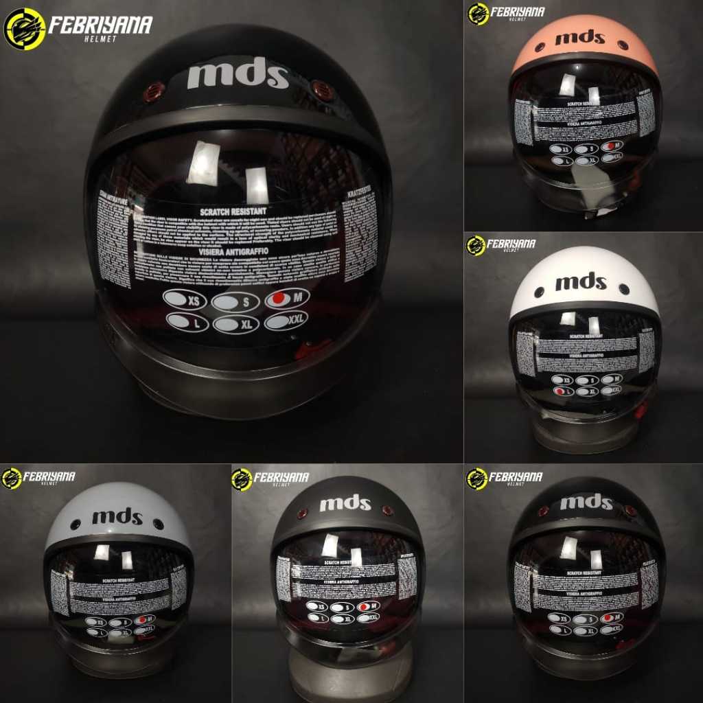 Retro MDS MAGNUM SOLID CREAM HELMET ALL COLOR VARIANTS | Shopee Malaysia