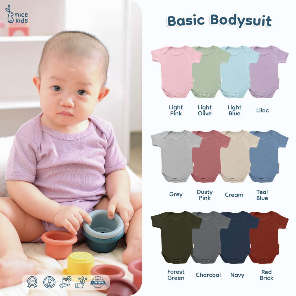 Nice Kids - Baby Basic Bodysuit (Baby Clothes / One Piece Bodysuit ...