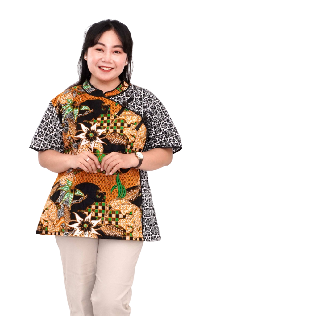 Putri Nasya - Big Size Batik Blouse Short Top Size L,XL,2L,3L,4L,5L,6L ...