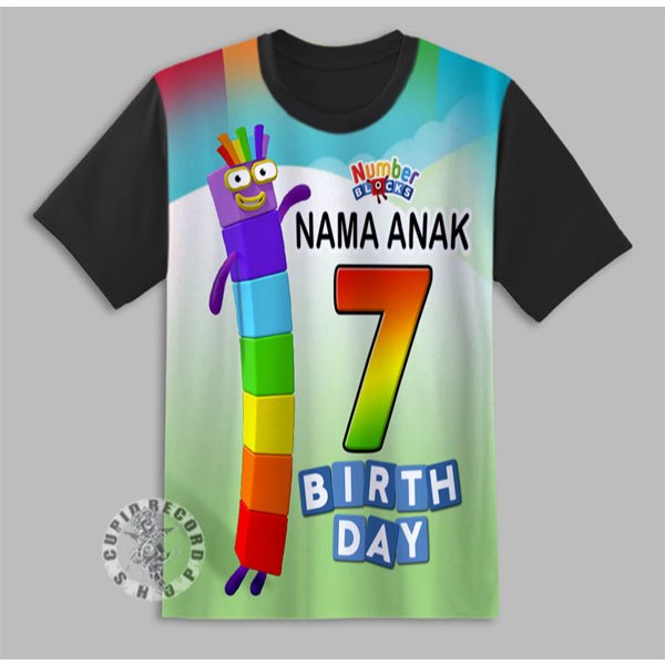 Number Blocks T-Shirts For Children Aged 7 Years, 3D Numberblocks Game ...